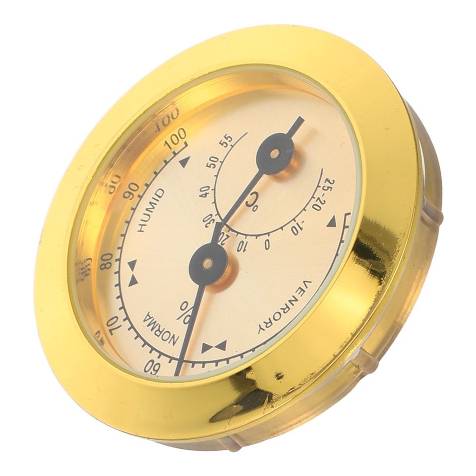 5 Count Cigar Analog Hygrometer Humidity Thermometer Round Humidor | eBay