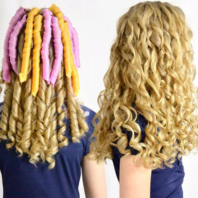 40pcs Magic Long Hair Curlers Curl Spiral Ringlets Leverage Curlers ...