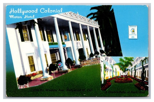 Los Angeles CA California Hollywood Colonial Motor Hotel Unp Chrome ...