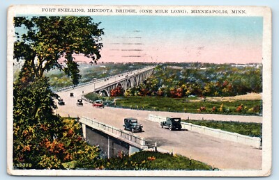 POSTCARD Fort Snelling Mendota Bridge One Mile Long Minneapolis ...