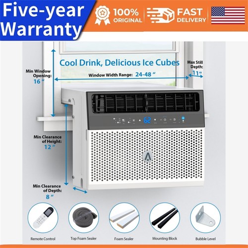 💹6000 BTU Window Air Conditioner U-Shaped Sleep Mode Ultra Quiet Energy ...