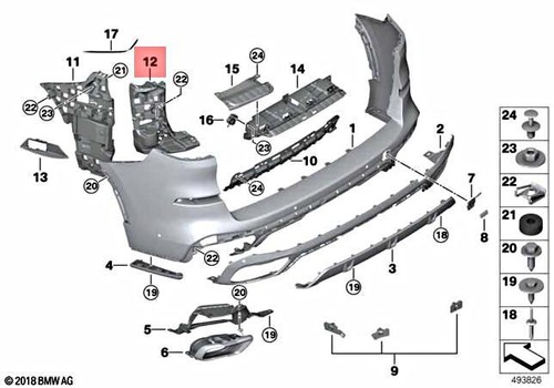 Genuine BMW X5 G05 X5 30dX 40iX 50iX Locator Bumper Inner Right ...