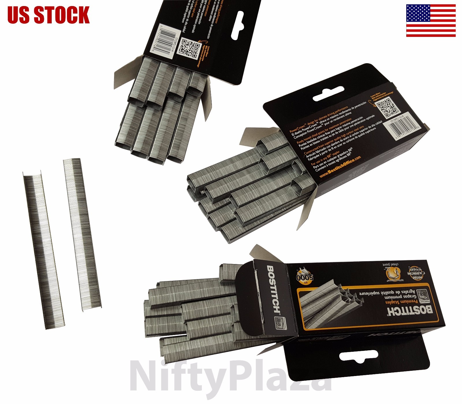 Bostitch Office B8 PowerCrown Premium Staples, 0.25 Inch Leg, Full ...