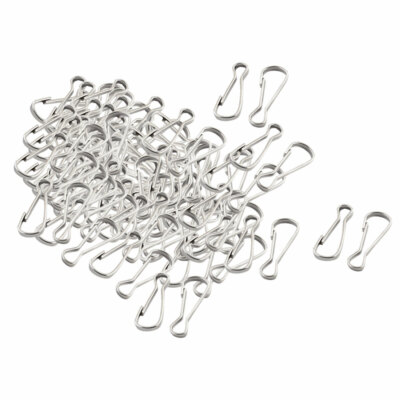 Stainless Steel Lanyard Snap Spring Clips Hooks Silver Tone 23 x 8mm ...