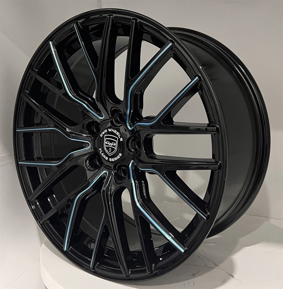 G43 18 inch Black Blue Rims fits MERCEDES E-WAGON (NON AMG) 2008-2019 ...