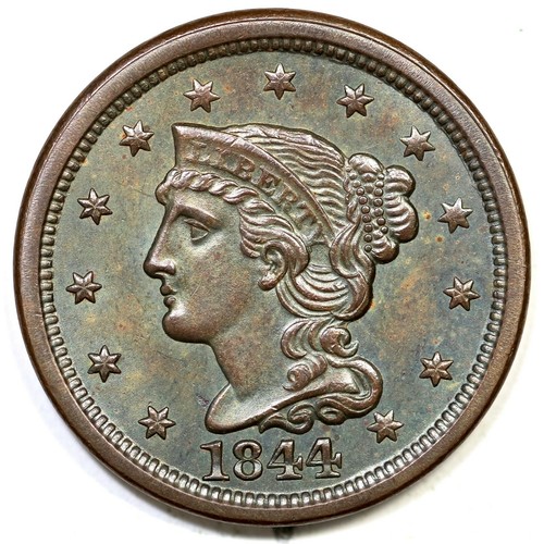 1844 N-5 Braided Hair Large Cent Coin 1c | eBay