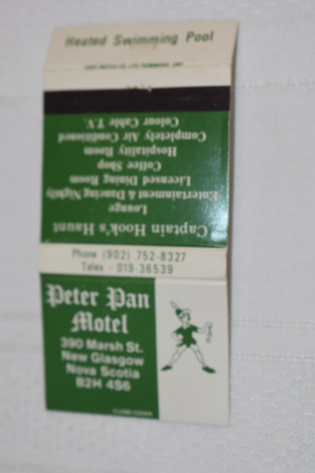 Peter Pan Motel New Glasgow Nova Scotia Canada 30 Strike Matchbook ...