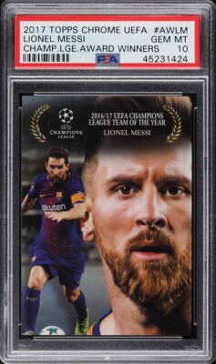 2017 Lionel Messi Topps Chrome UEFA Award Winners #AW-LM PSA 10 CASE ...