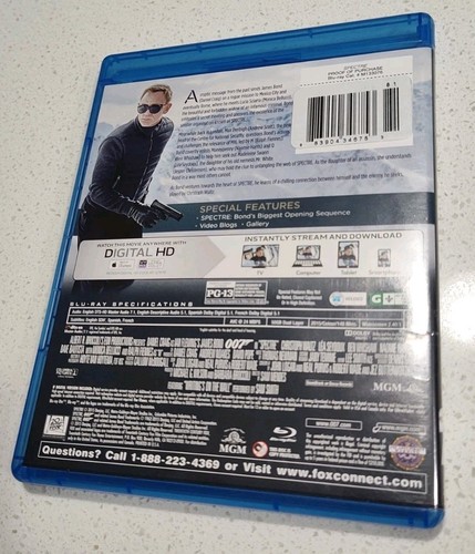 Spectre 007 Blu-ray & +DVD Craig Spy Action Guns Suspense Fighting LlKE ...