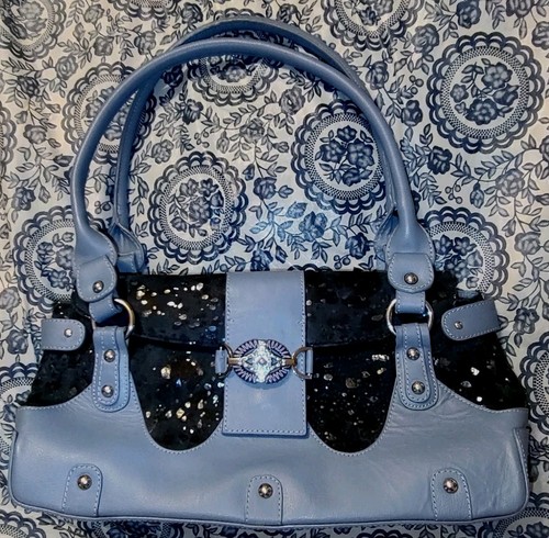 Beautiful Bellini Women's Bobcat Two-tone Blue Handbag Leather Red ...