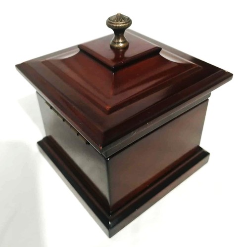 Bombay Company Musical Jewlry Ring Box Mahogany Wood Green Velvet Lined ...