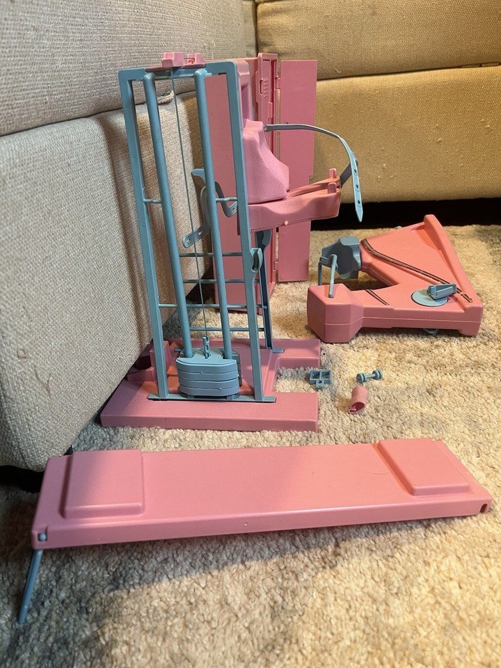 Vintage Barbie 1984 Workout Center Gym Exercise Equipment Locker ...
