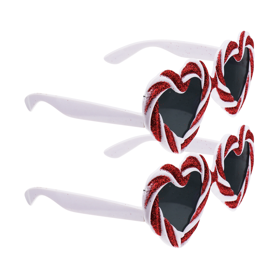 2 pezzi Candy Heart Shape Eyecylasses Frame Funny Party Performance ...