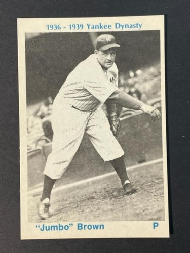 VINTAGE 1974 TCMA 1936-1939 Yankee Dynasty "JUMBO" BROWN -oversized ...