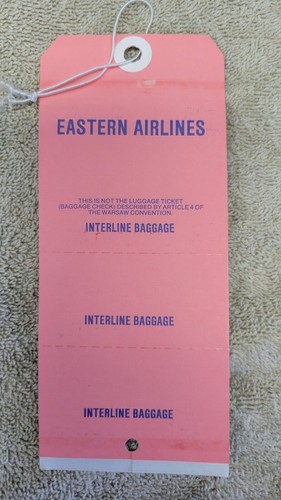 Eastern Airlines Interline Baggage Tag - new and unused | eBay