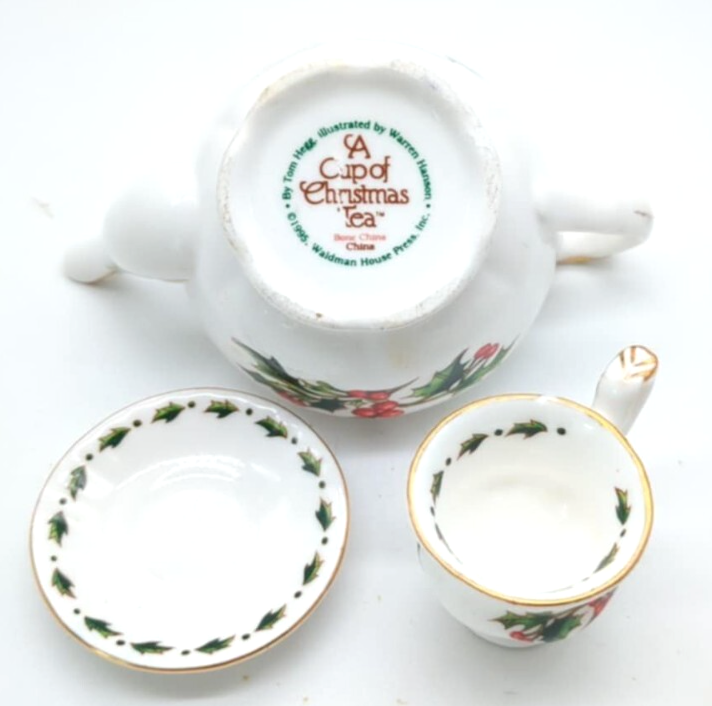 Autographed Copy Of A Cup Of Christmas Tea, Mini Tea Pot and Cup And ...