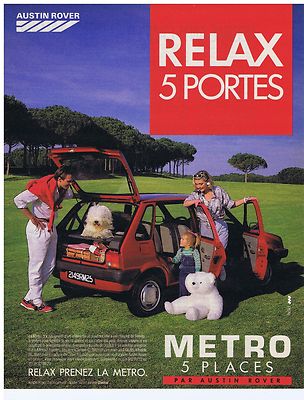 PUBLICITE ADVERTISING 104 1987 AUSTIN ROVER Metro Relax 5 places | eBay