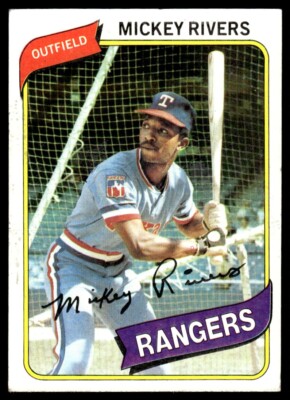1980 Topps Baseball Card Mickey Rivers EX-MT+ Texas Rangers #485 | eBay