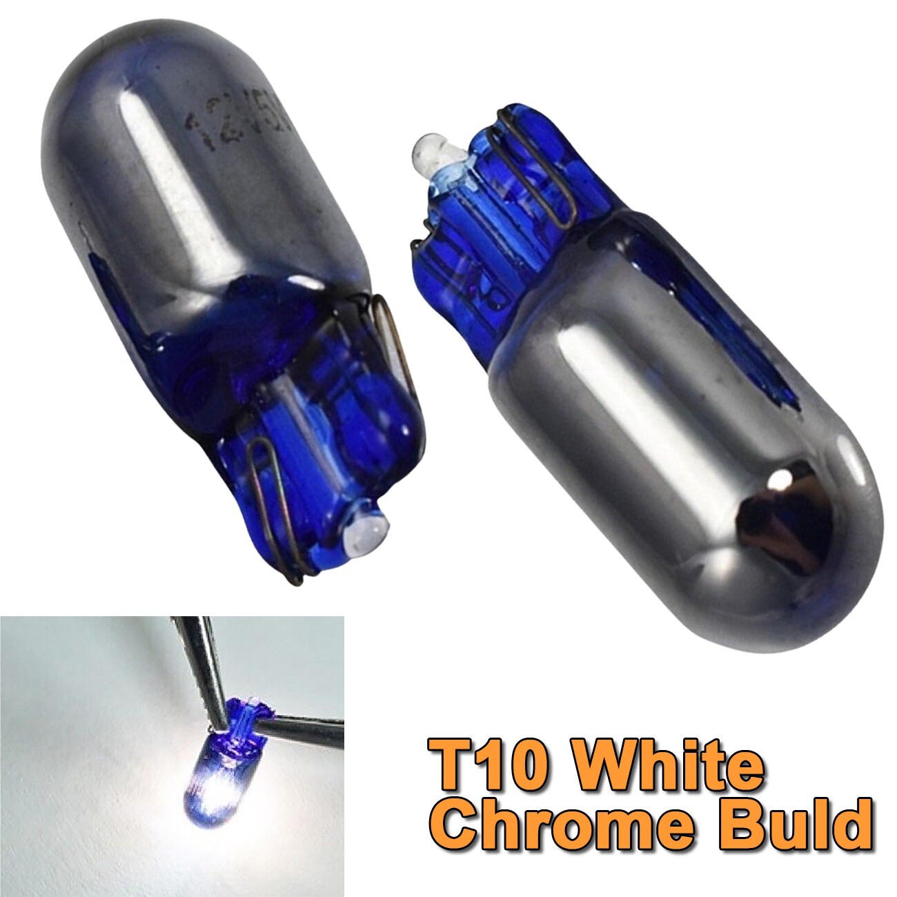 T10 Wedge 194 2825 168 921 12V Chrome White Brake Light Bulb A1 Fits ...