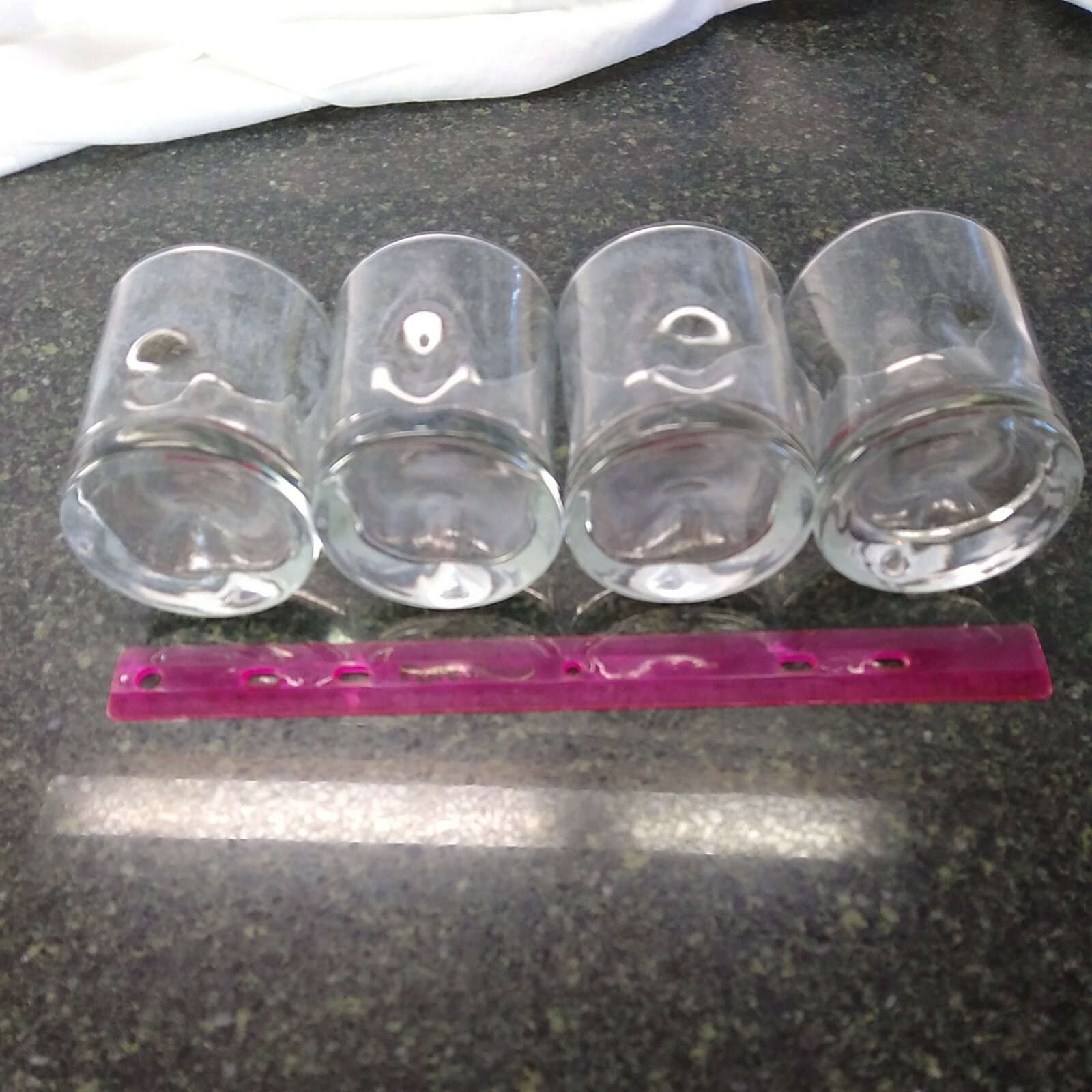 Pinched DIMPLED Tumblers DRINKING GLASSES LOWBALL 10 Oz Set of 4 Like ...
