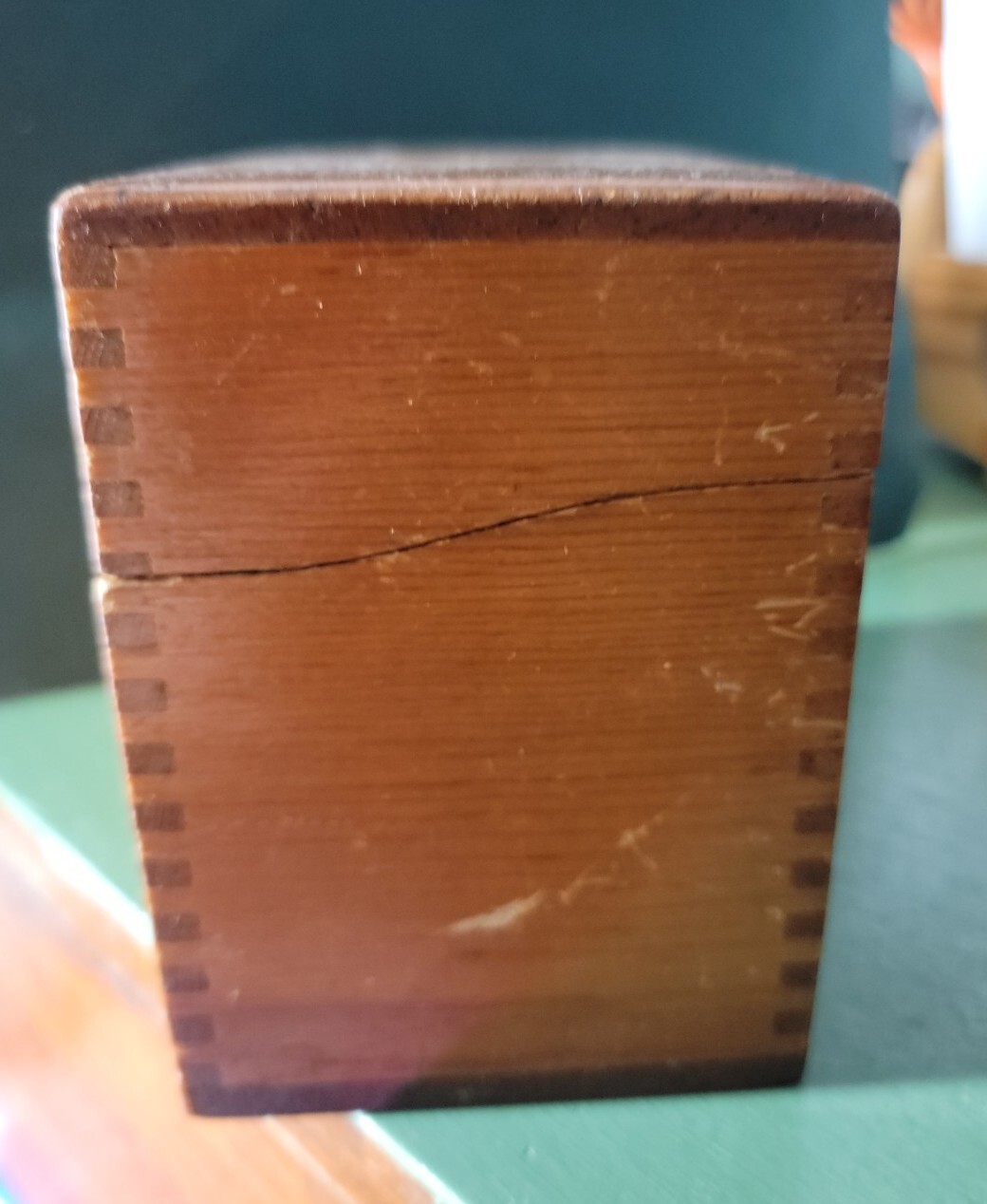 Vintage Dovetail Wooden Recipe Box (Antique Wooden Varnish Kitchen ...