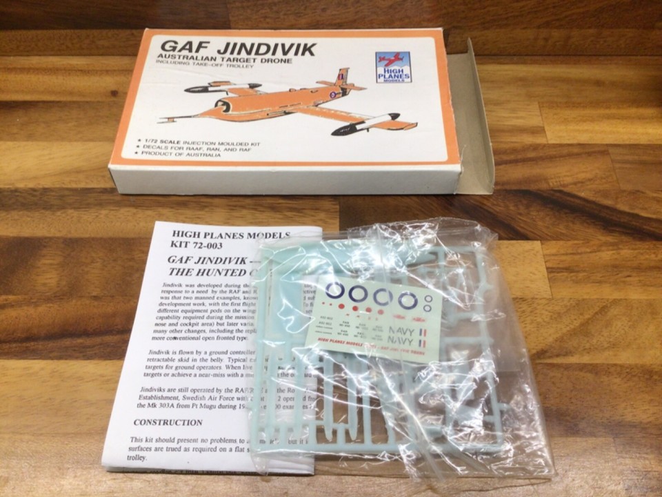 GAF "Jindivik" Australian Target Drone 1/72 High Planes Model Kit Boxed ...