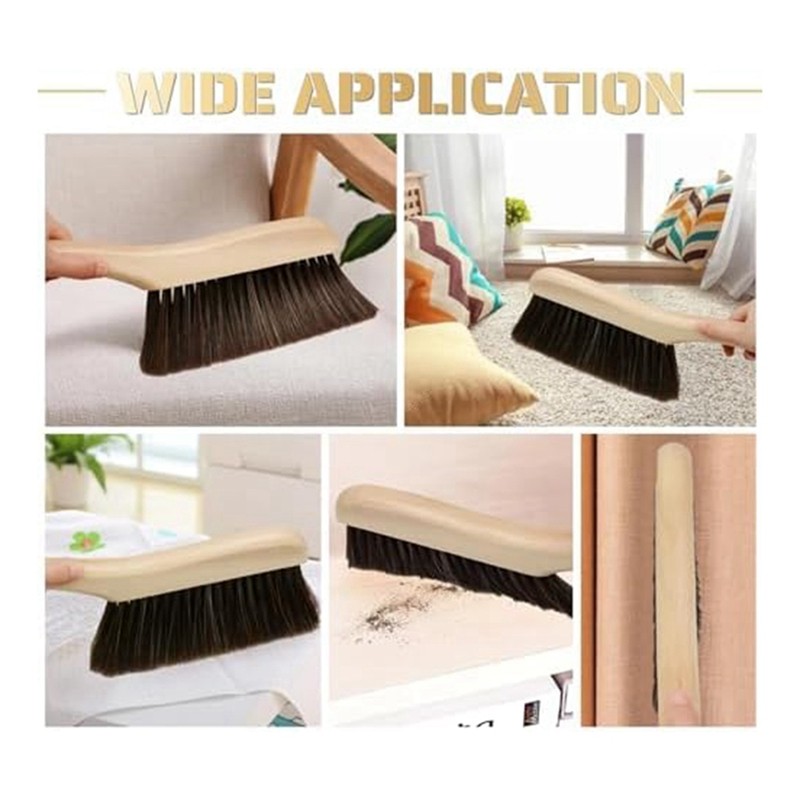 Hand Broom Dust Brush with Wooden Handle Suitable for Counter Bed Sofa ...