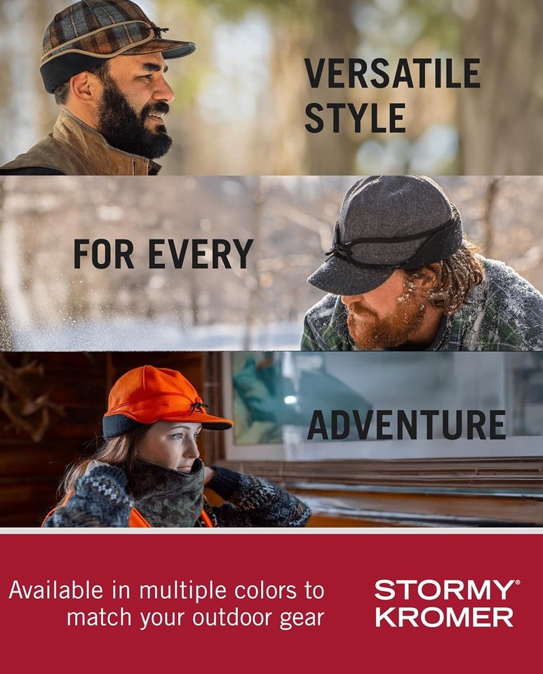 Stormy Kromer The Rancher Cap – Wool Winter Hat Fleece-Lined Insulated ...