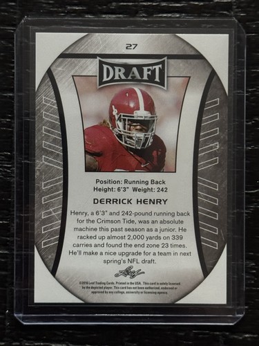 2016 Leaf Draft Gold Derrick Henry #27 Rookie RC | eBay
