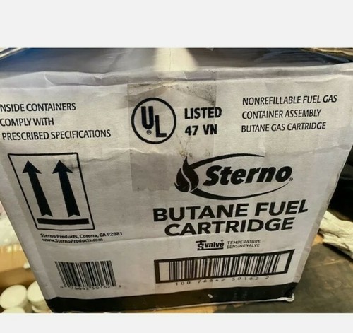 (Case of 12) Sterno Butane Fuel Cartridge. 8 Oz Butane camping Stove ...