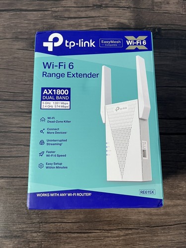 TP-Link AX1800 RE615X WiFi 6 Range Extender Dual Band Wireless Repeater ...
