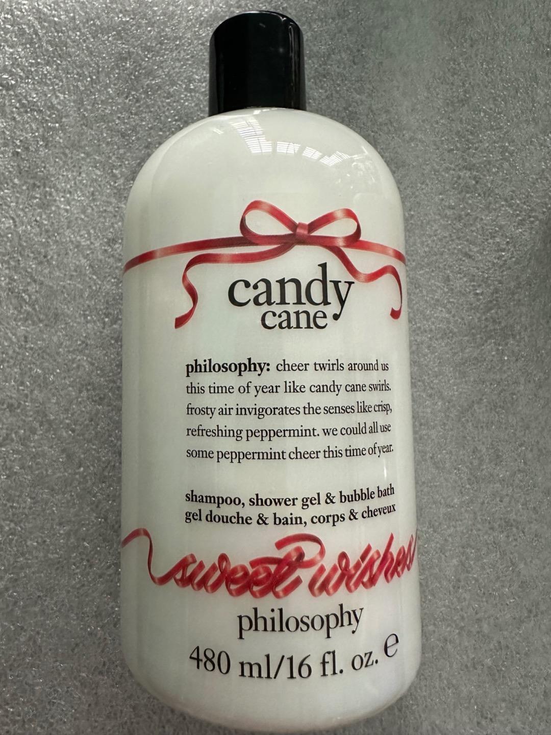 Philosophy Candy Cane Shower Gel Shampoo 16 Oz Sealed Holiday Design ...