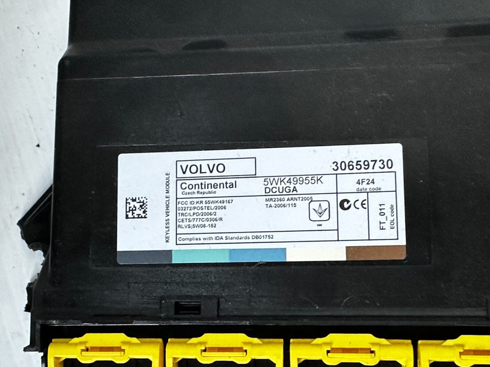 2014 - 2016 Volvo S60 Keyless Entry Control Module Unit P: 30659730 OEM ...