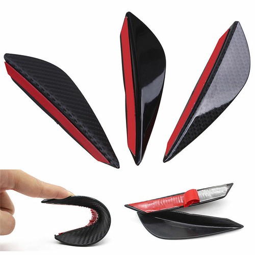 4x Gloss Black Car Front Bumper Body Fins Spoiler Canards Splitter-Kit ...