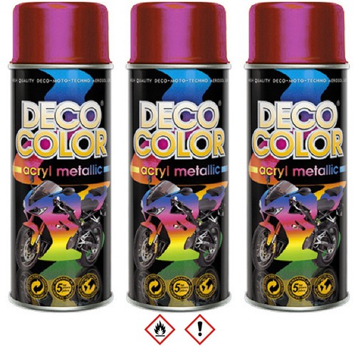 3 Stück 400ml rot Metallic Lackspray Lack Sprühlack Spraydose 15370 ...