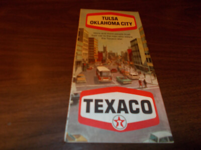 1969 Texaco Tulsa/Oklahoma City Vintage Road Map / Nice Cover Art | eBay