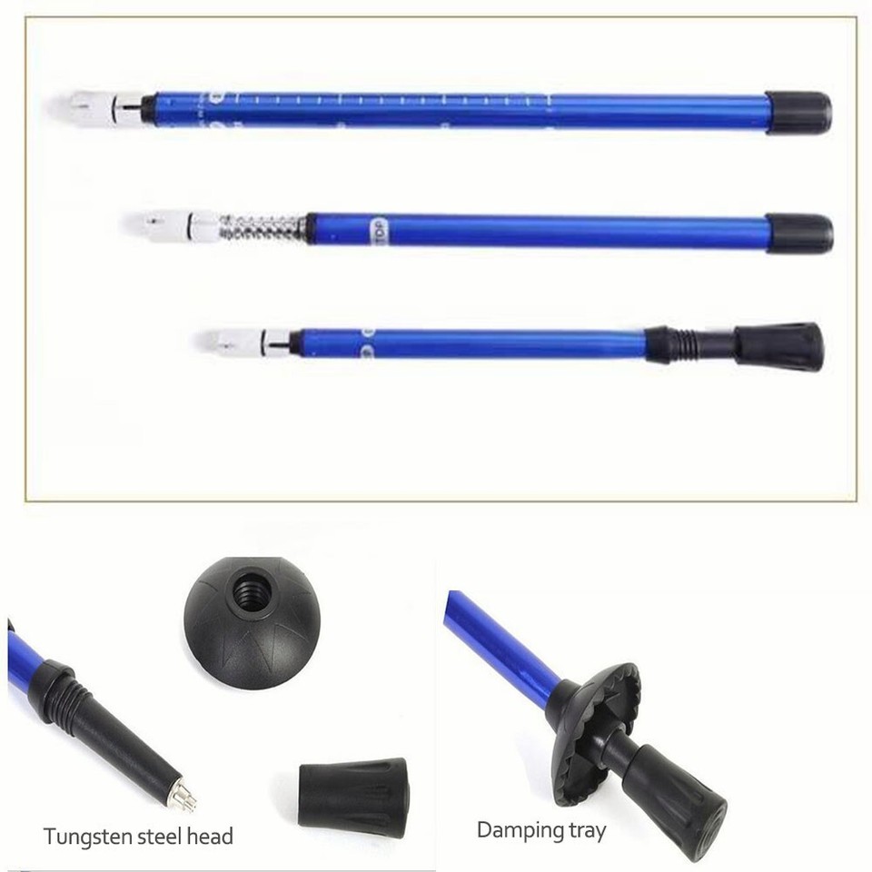 US Trekking Sticks Walking Hiking Poles Adjustable Folding Anti-Shock ...