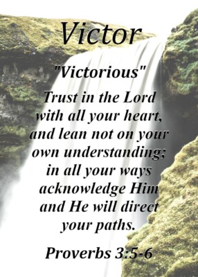 Victor "Victorious" Keepsake Name Meaning Card with Bible Verse | eBay UK