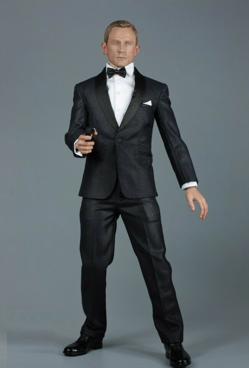 1/6 Agent black Tuxedo Set for 12" male figure hot toys 007 James Bond ...