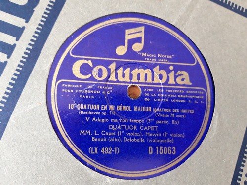 BEETHOVEN / QUATUOR CAPET FRENCH 78rpm COLUMBIA D.15063 | eBay