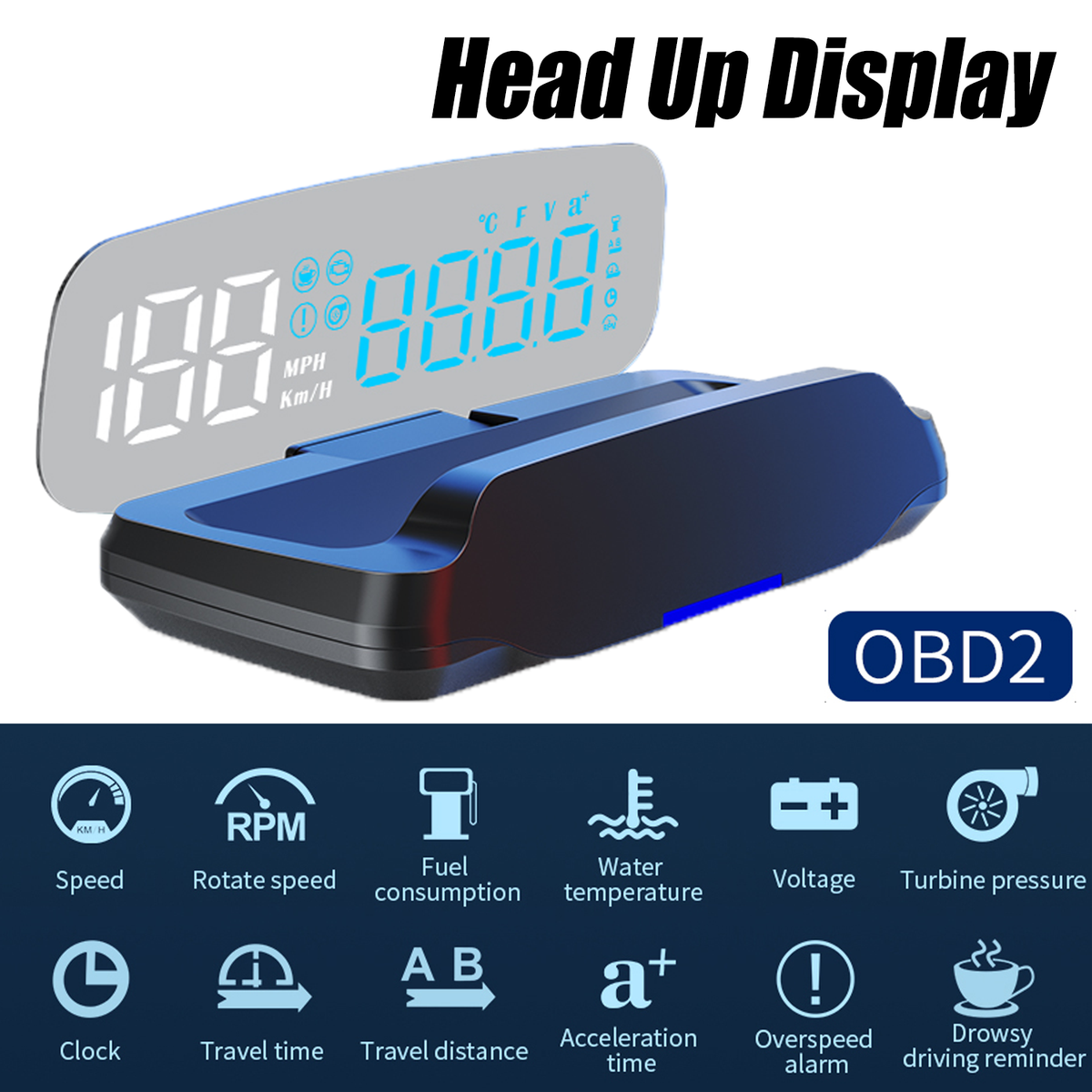 Digital Speedometer Car HUD Head Up Display - OBD2 With RPM ...