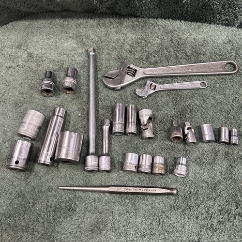 Vintage Snap-On Tools Mixed Lot Adjustable Wrenches Sockets Punch J.D ...