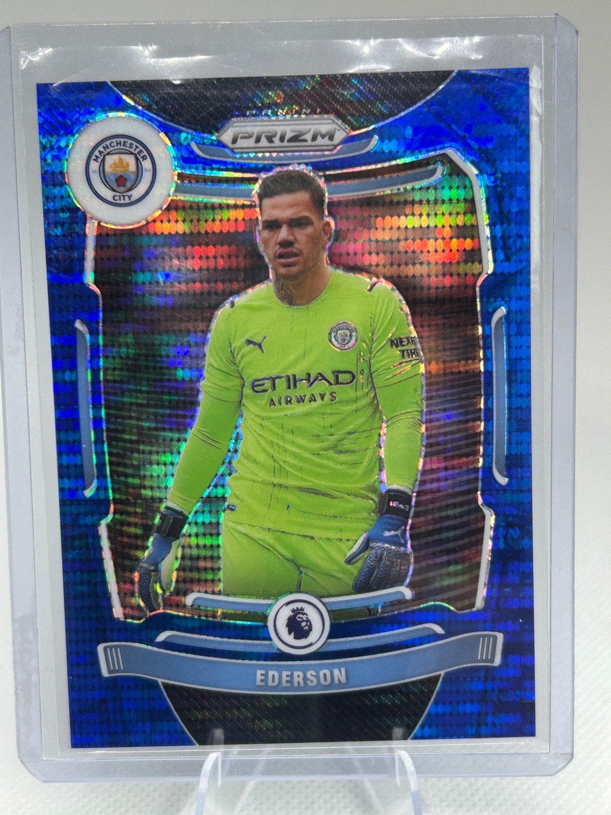 2021-22 Panini Prizm Ederson Blue Pulsar Prizm SP 034/199 #1 Man City ...