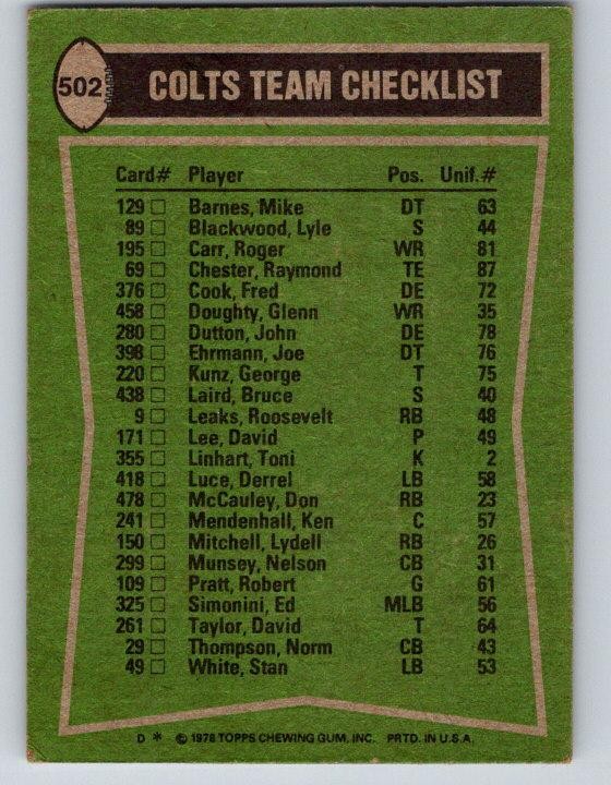 1978 Topps #502 Lydell Mitchell / Lyle Blackwood / Fred Cook TL, CL | eBay