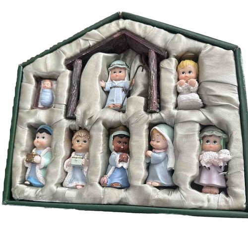 Nativity Set 9 Piece Children 2008 Christmas Holiday Morehead 2 3/4 ...
