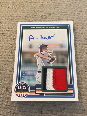 Adam Hachman 2023 usa stars & stripes patch auto autograph #12/25 | eBay