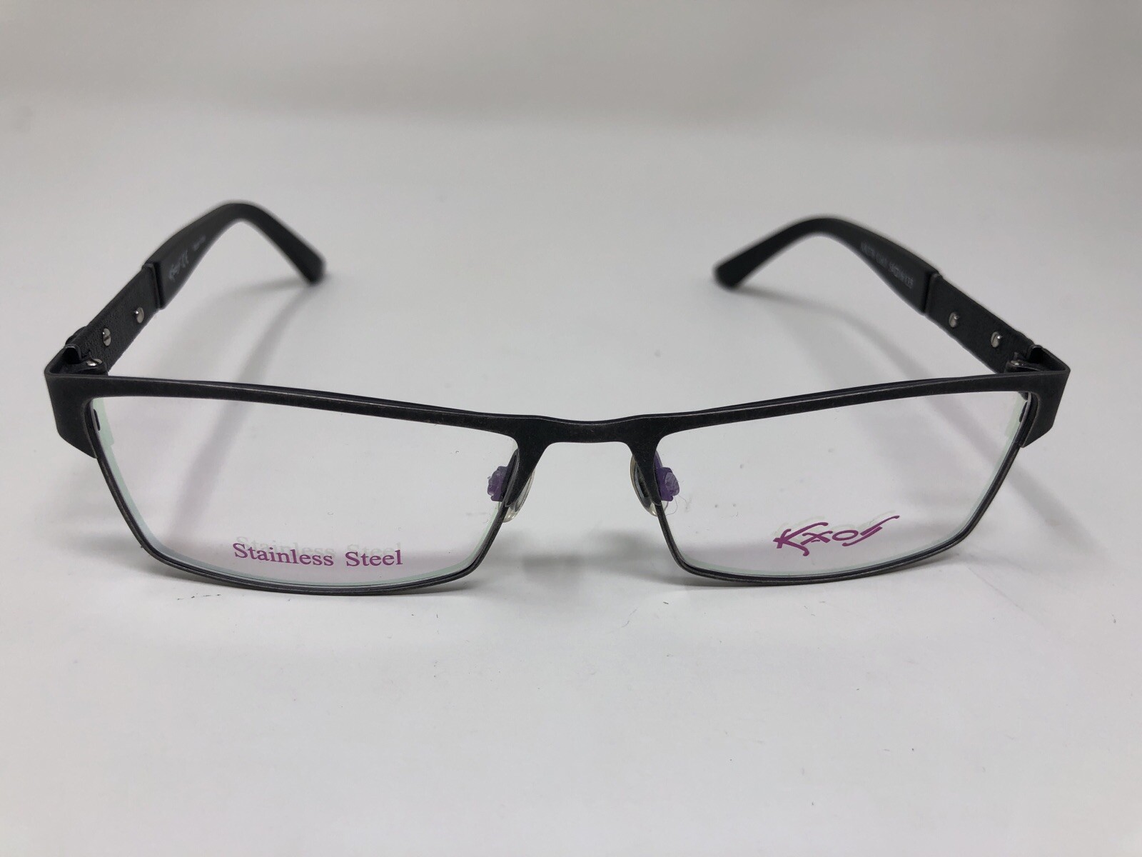 KXOS EYEGLASSES FRAME KK 376 Col 1 54-16-135 Gunmetal Black Full Rim ...