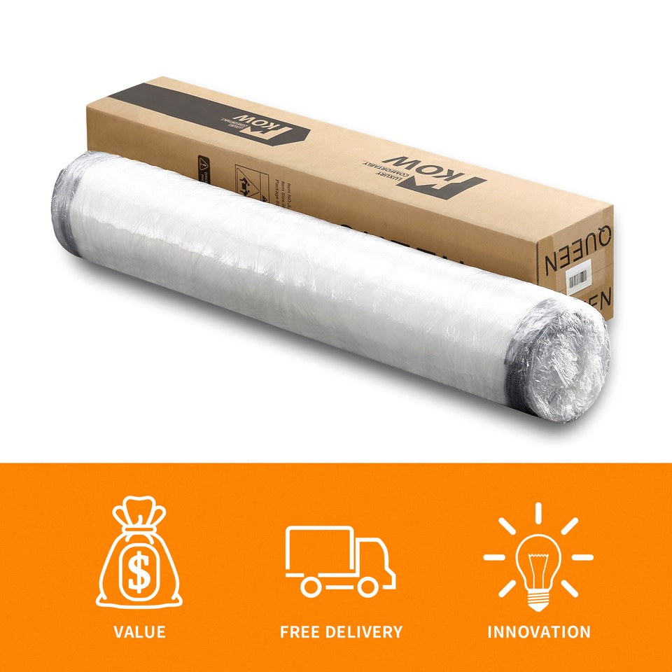KOW Hybrid Mattress Queen 12 inch,Gel Memory Foam Innerspring System ...