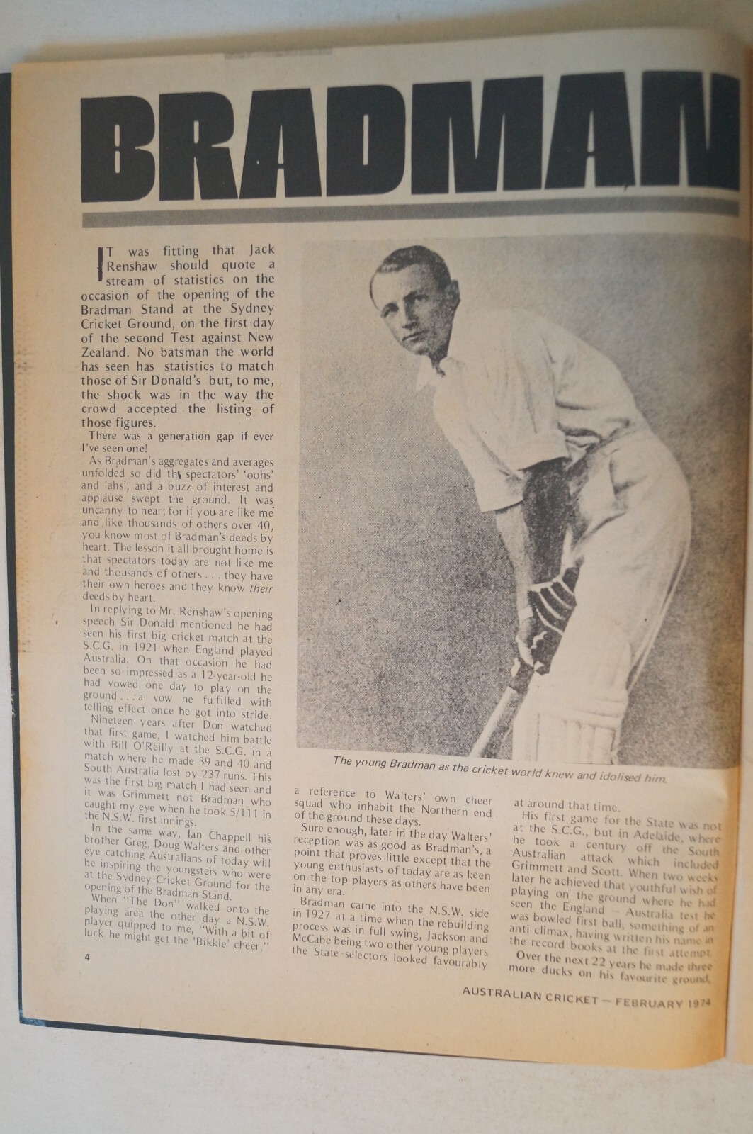 Cricket Collectable Vintage 1974 Australian Cricket Magazine Facts ...