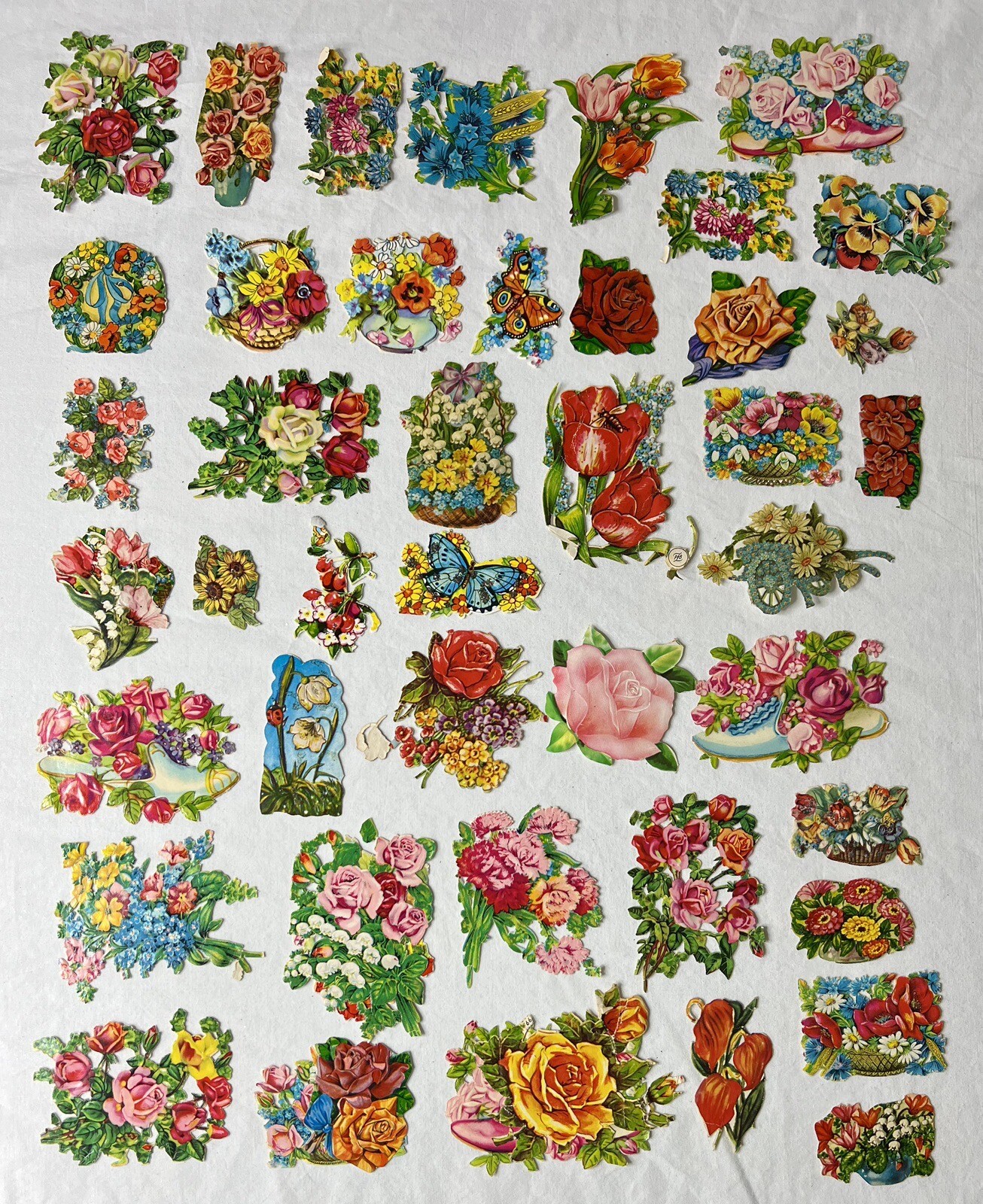 45 Vintage German Die Cut Lot of Flower Bouquets Embossed | eBay